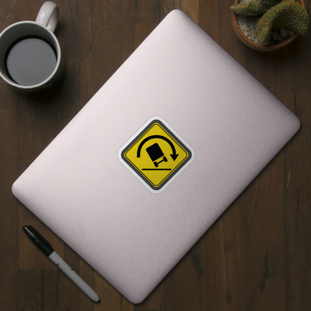 Caution Road Sign Tipping Truck - Caution - Sticker | TeePublic