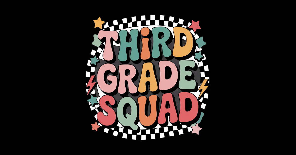 Back To School Groovy Teacher Third 3rd Grade Crew Squad - Back To ...