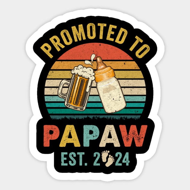 Promoted To Papaw Est 2024 Vintage New Papaw Fathers Day - Promoted To ...