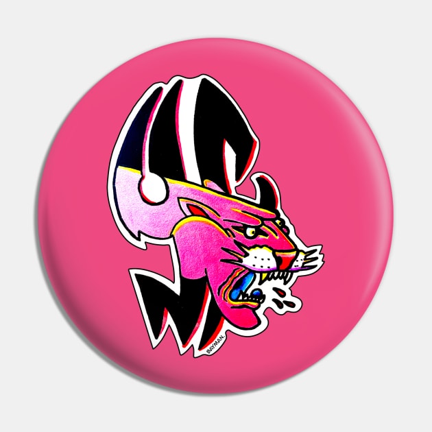 Tribal Pink Panther - Panther - Pin | TeePublic