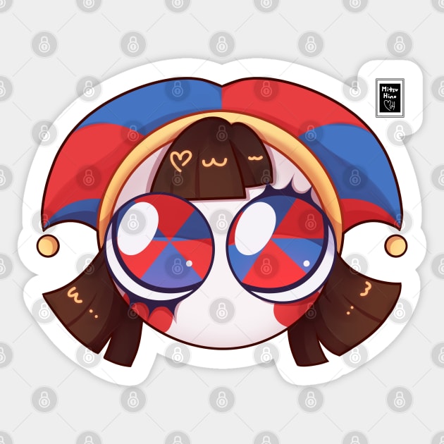 Cute Pomni Icon - Digital Circus - Sticker | TeePublic