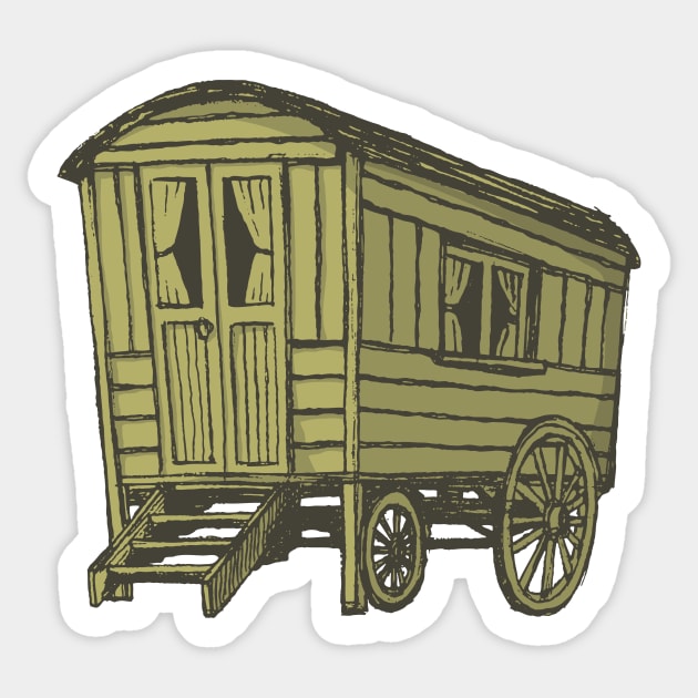 Gypsy Caravan Wagon - Wagon - Sticker | TeePublic