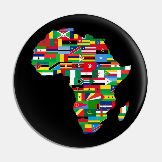 Map of Africa Continent with Flags - African Continent - Pin | TeePublic