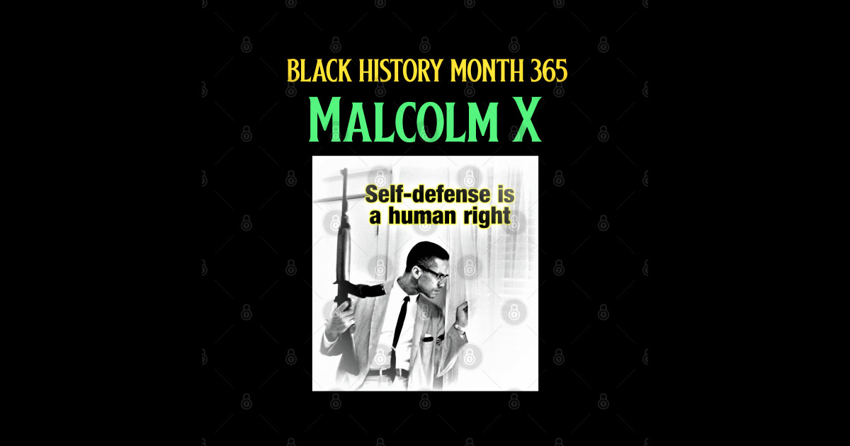 Malcolm X Self-Defense - Self Defense - Sticker | TeePublic
