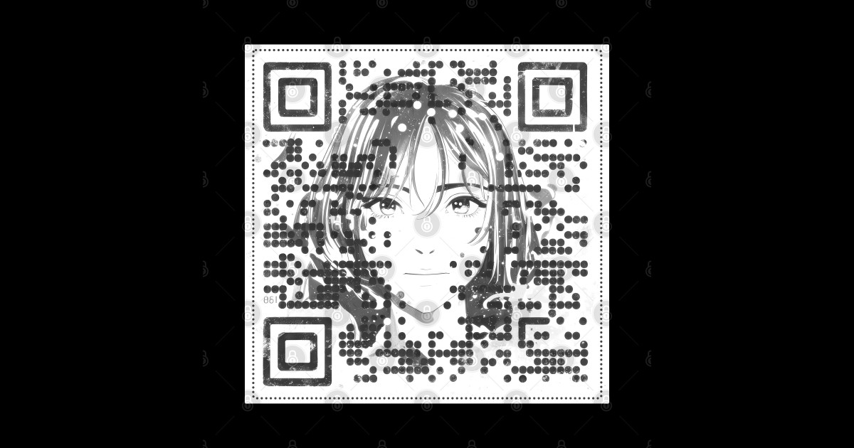Hidden Anime Face in QR Code Matrix - Ghost In The Shell - Sticker ...