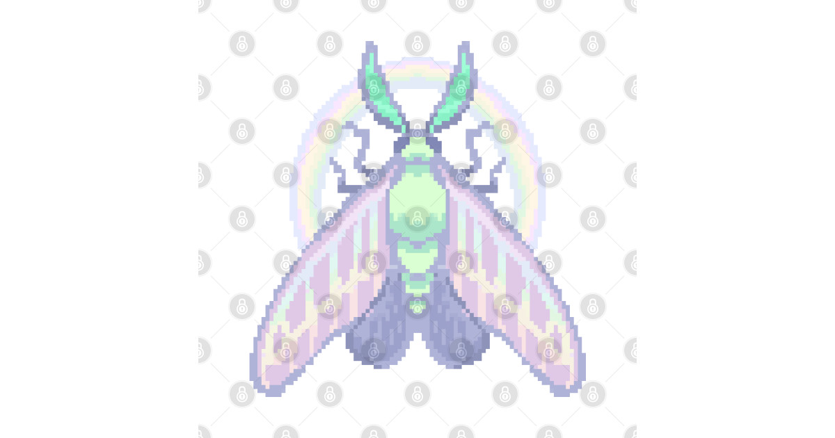 Pretty Pastel Pixel Art Moth - Pixel Art - T-Shirt | TeePublic