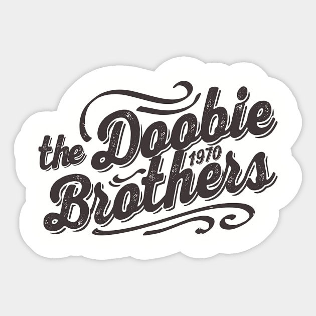 The Doobie Brothers rustic fonts, retro 70s - Doobie Brothers - Sticker ...