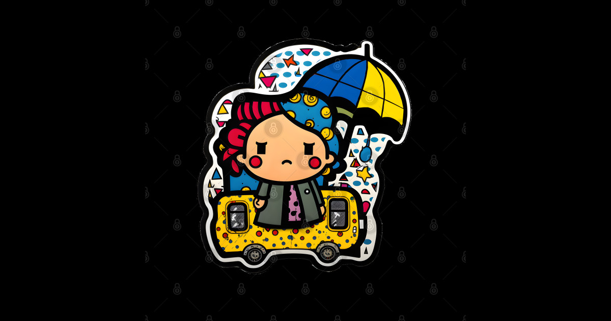 World Refugee Day Cartoon: Ukraine Refugee with Umbrella Awareness ...