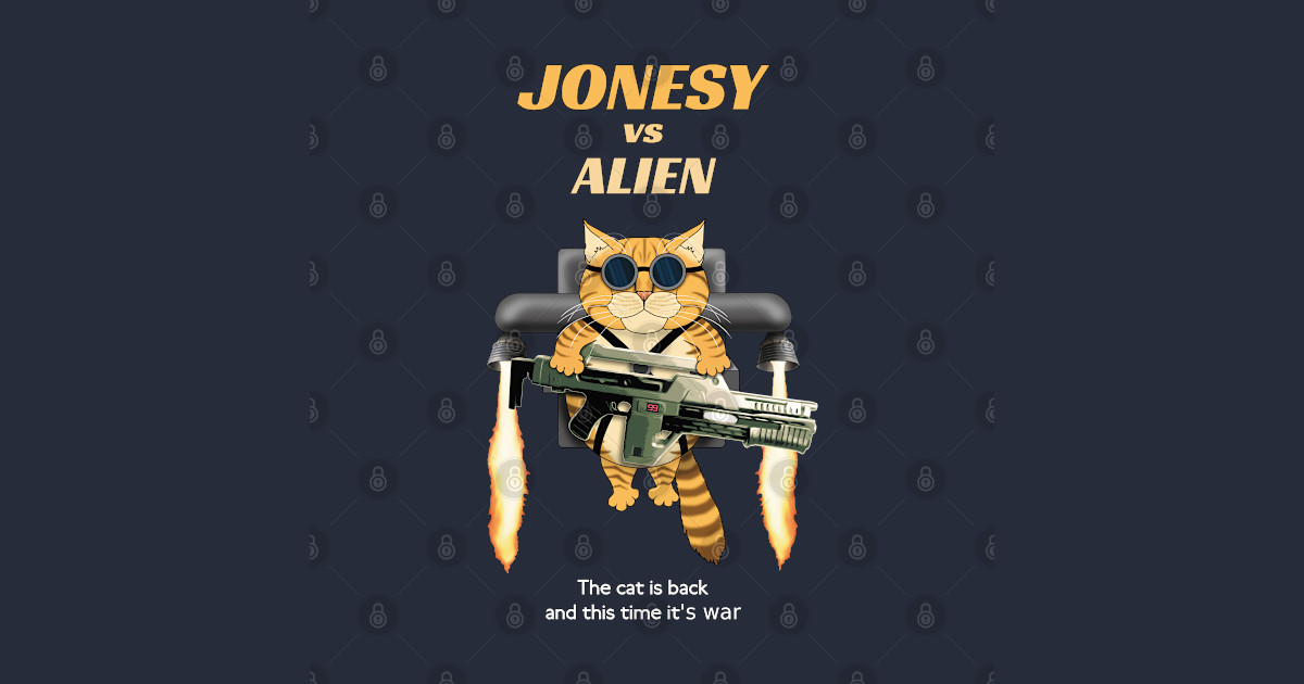 Jonesy vs Alien Parody Print - Alien - T-Shirt | TeePublic