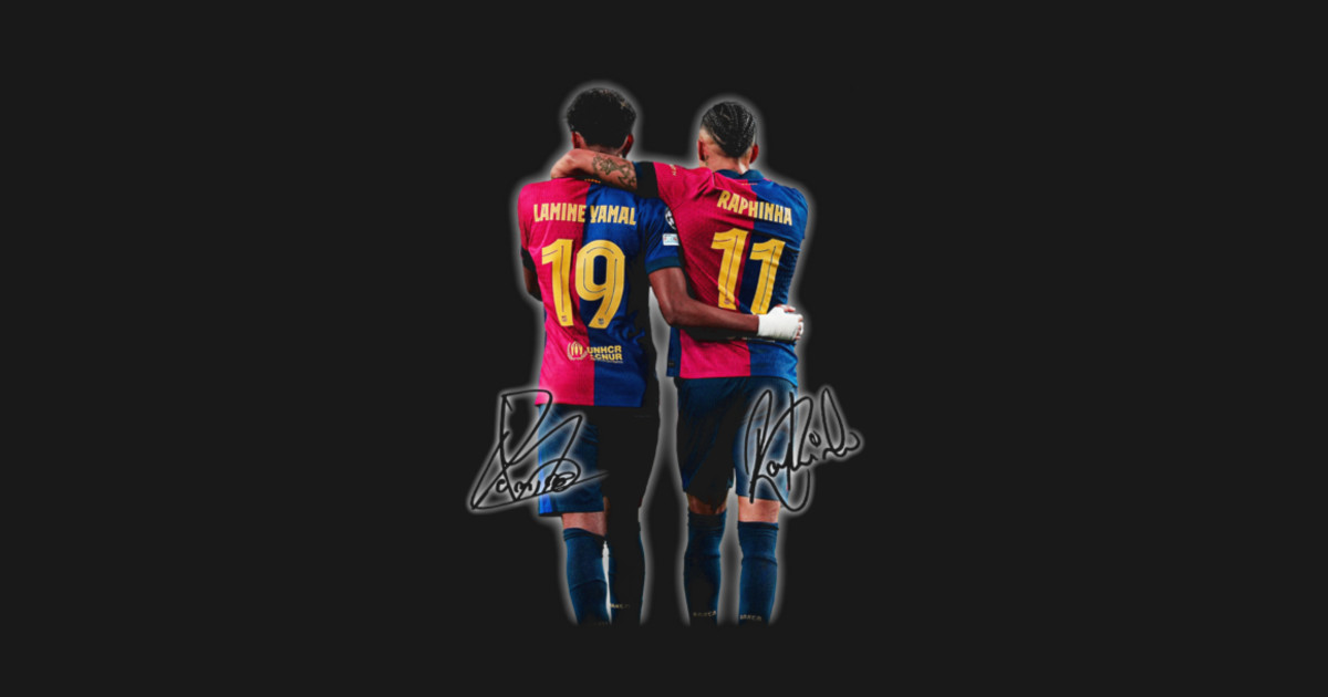 Raphinha & Lamine Yamal Signature - Raphinha - T-Shirt | TeePublic