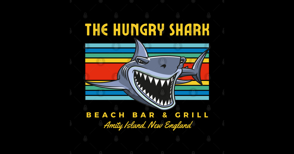 Amity Island vintage Bar and Grill - Amity Island - Sticker | TeePublic