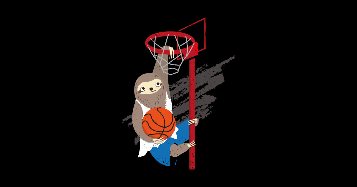 Sloth Basketball Funny Slam Dunk - Sloth Sport - Sticker | TeePublic