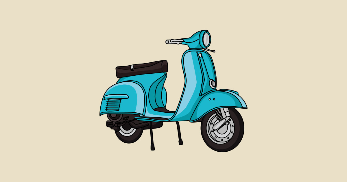Cute moped motorcycle cartoon illustration - Cute Moped Motorcycle ...