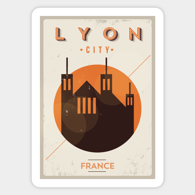 Lyon Poster Design - Lyon - Sticker | TeePublic