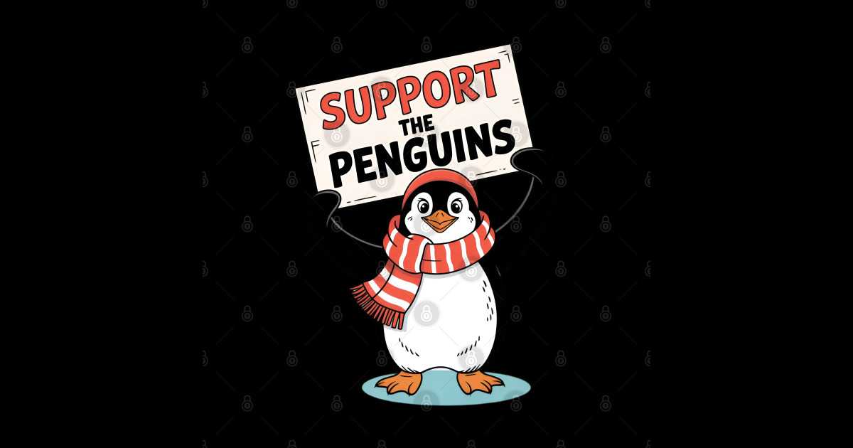 Support the Penguins | Funny Anti-Tariff Protest Penguin Shirt | Witty ...