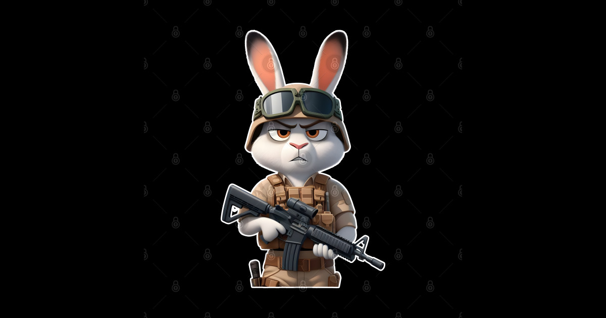 Tactical Rabbit - Rabbit - Sticker | TeePublic