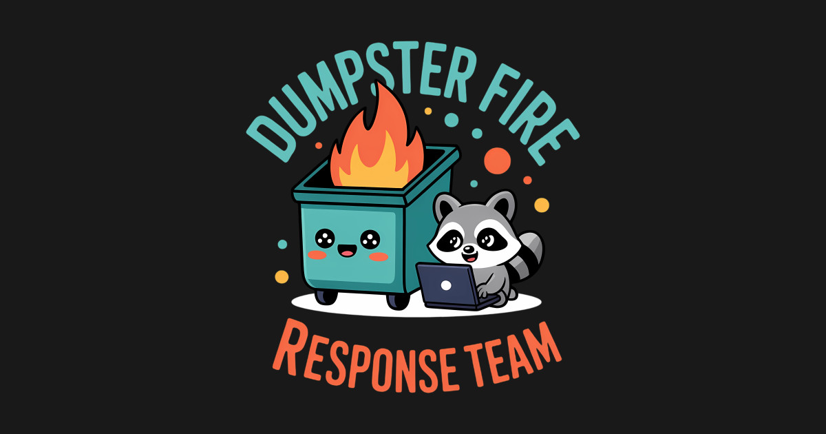 Funny Work Dumpster Fire Response Team - Funny Work Dumpster - T-Shirt ...