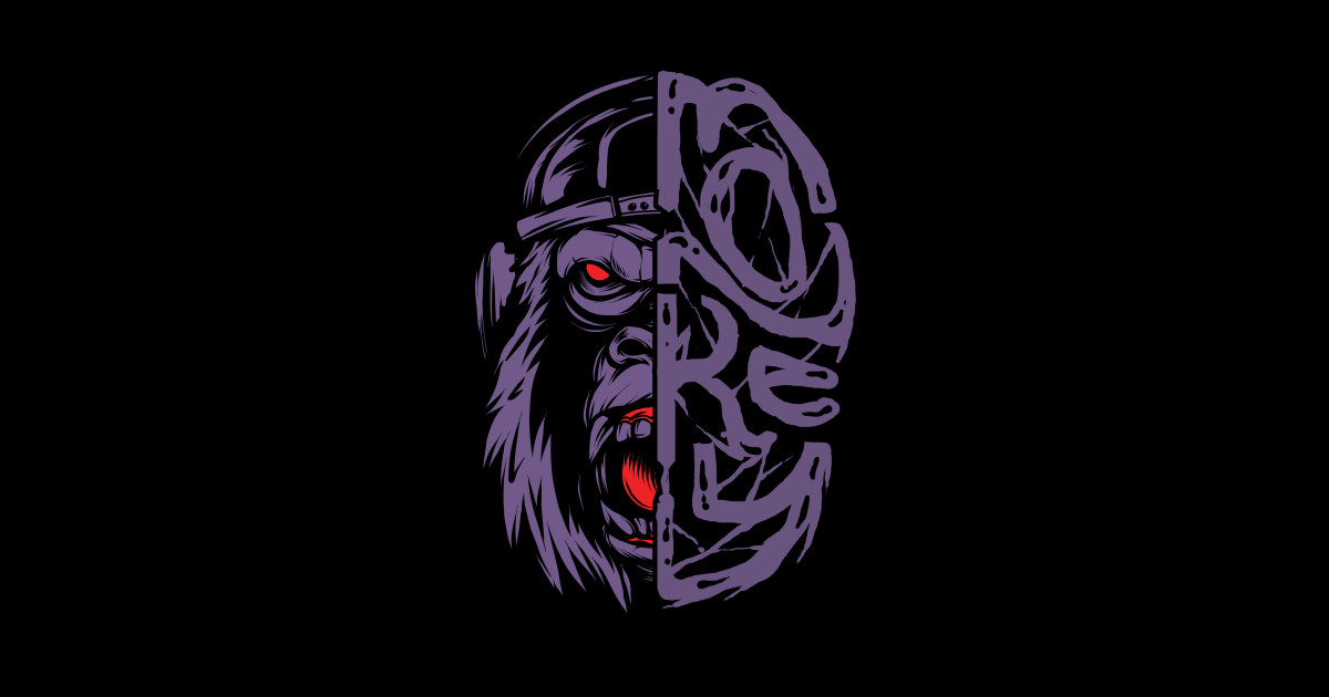 Half Monkey - Monkey - Sticker | TeePublic