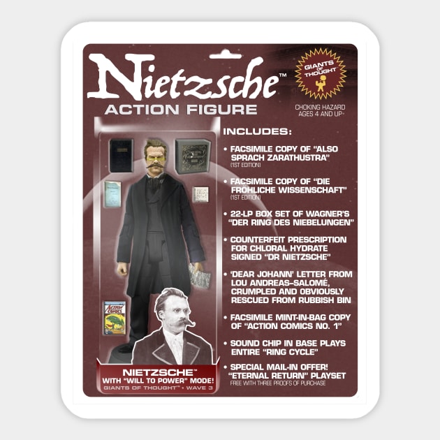 Nietzsche Action Figure - Nietzsche - Sticker | TeePublic