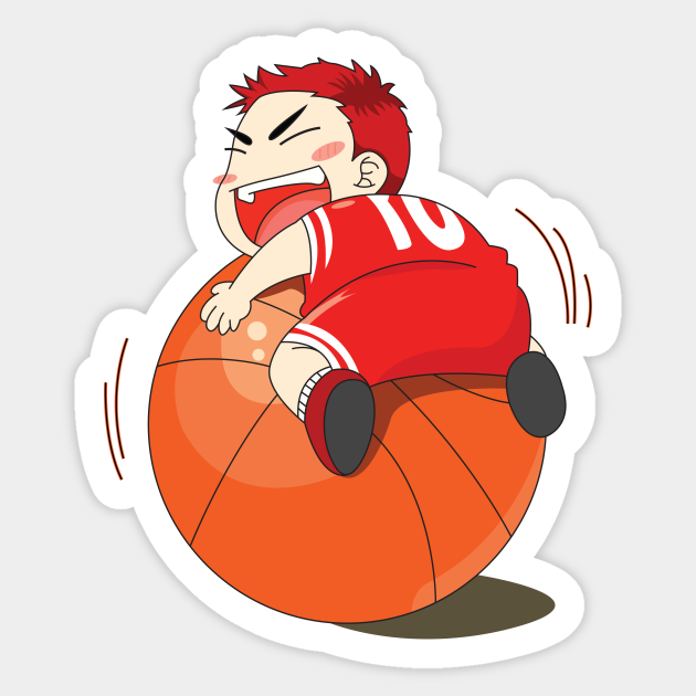 Tensai Hanamichi Sakurgai Chibi - Hanamichi Sakuragi - Sticker | TeePublic