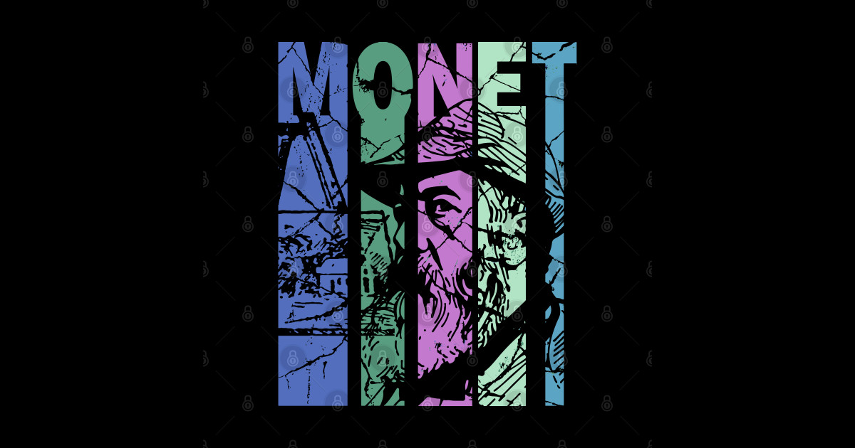 Claude Monet - Retro Letters - Pastel Vintage - Claude Monet - Sticker ...