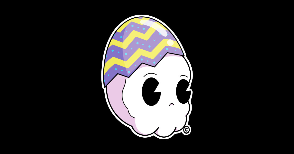 Easter Special: The Egghead Skull - Skeleton - Sticker | TeePublic
