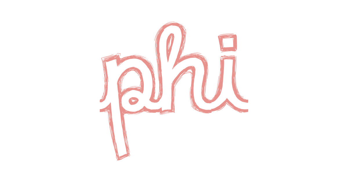 Phi Cursive Greek Letter - Panhel - T-Shirt | TeePublic