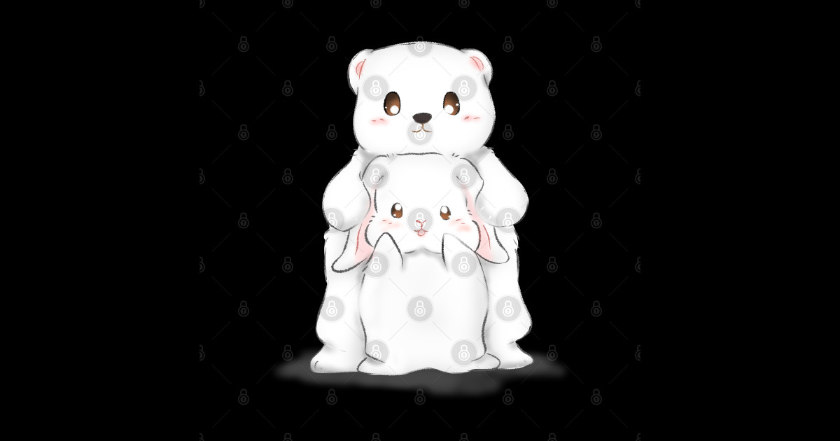 Bear Rabbit Spooning - Spooning - Sticker | TeePublic