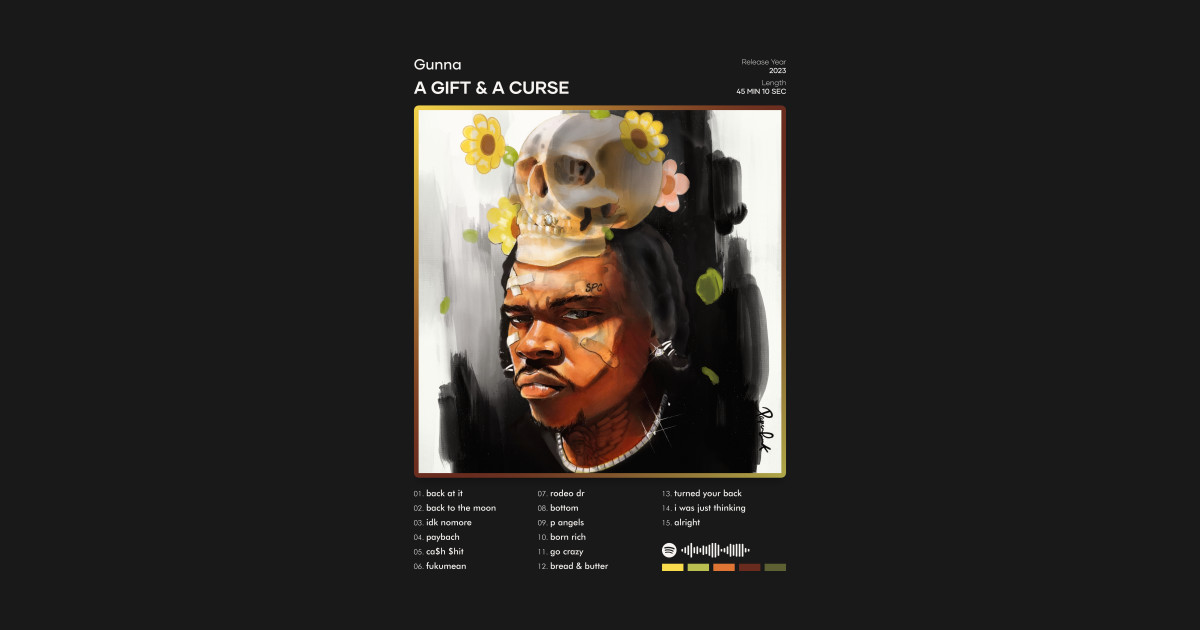 Gunna - a Gift & a Curse Tracklist Album - Gunna - T-Shirt | TeePublic