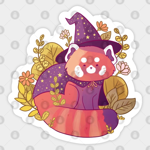 Cute red panda wizard - Red Panda Lover - Sticker | TeePublic