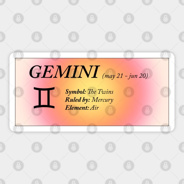 Gemini - Gemini Zodiac Sign - Sticker | TeePublic