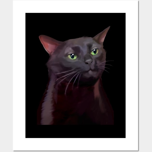 Black cat zoning out meme - Meme Cat - Posters and Art Prints | TeePublic