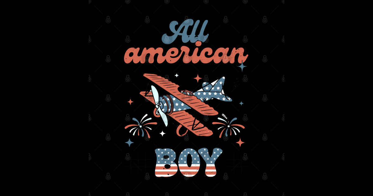 All American Boy - Vintage Airplane - All American Boy - Sticker ...