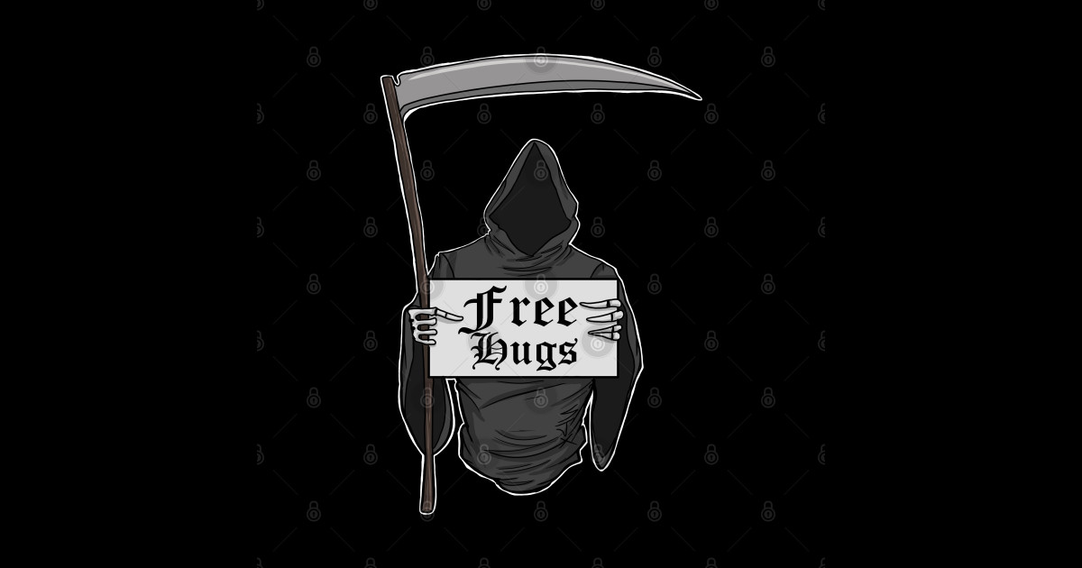 Free Hugs Death - Death - Sticker | TeePublic
