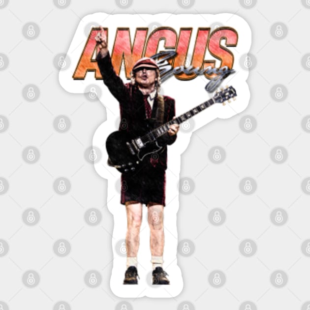 Bootleg Angus Young - Music - Sticker | TeePublic