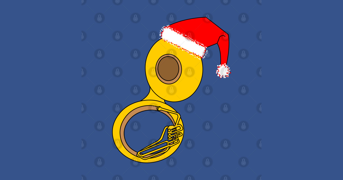 Santa Hat Tuba - Tuba - T-Shirt | TeePublic