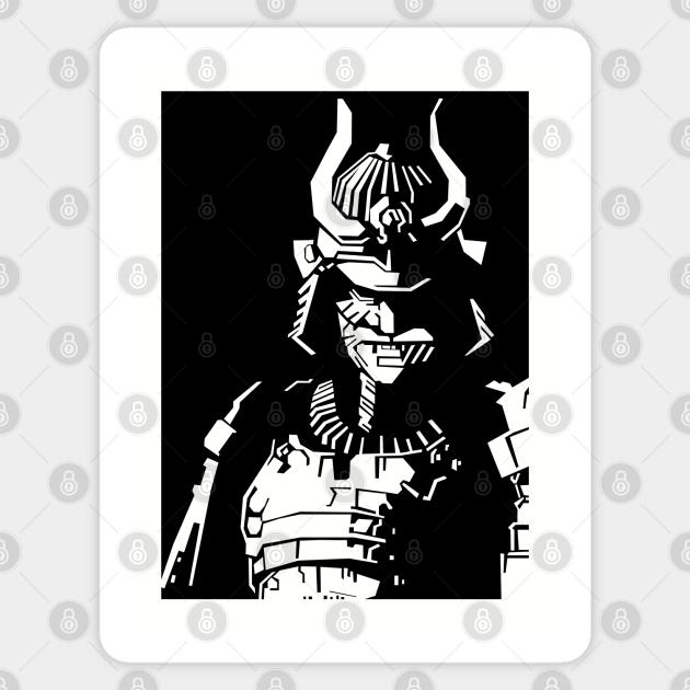 Samurai - Stencil - Samurai Warrior - Sticker | TeePublic