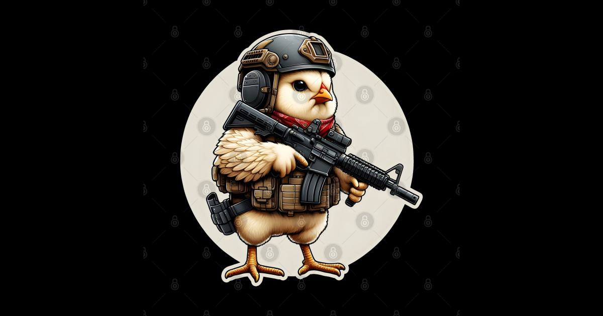 Tactical chicken - Chicken - Sticker | TeePublic