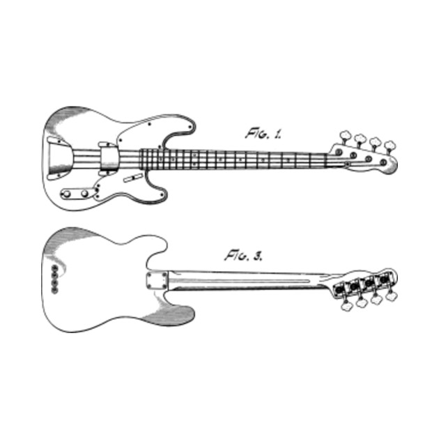 Fender Stratocaster Bass Guitar Patent Blueprint 1958 Fender Stratocaster T Shirt Teepublic