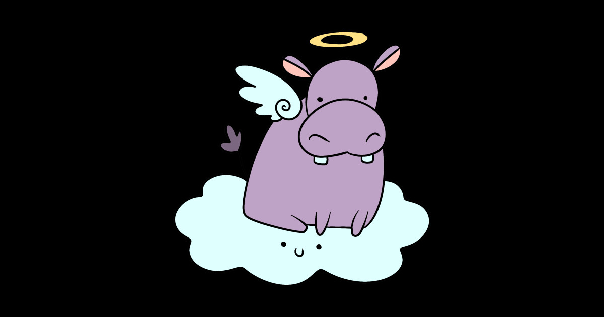 Cloud Angel Hippo - Angel Hippo - Sticker | TeePublic