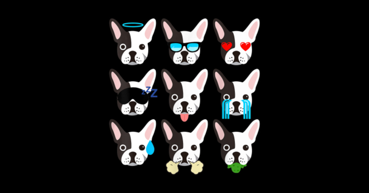 Emoji Boston Terrier Dog Face - Boston Terrier - T-Shirt | TeePublic