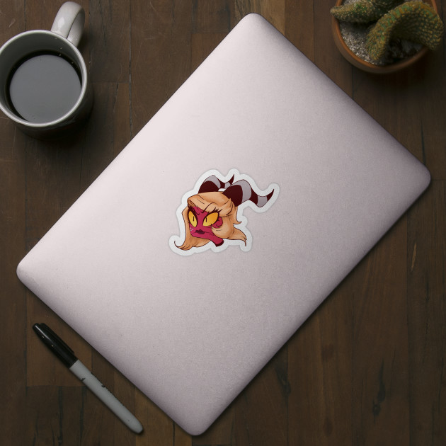 Moxie in Drag - Helluva Boss Moxxie Imp Karen pink - Moxie - Sticker ...
