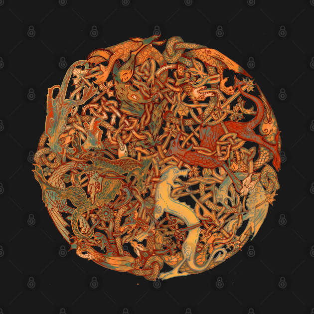 Celtic Beast Knot Pattern. - Medieval - T-Shirt | TeePublic