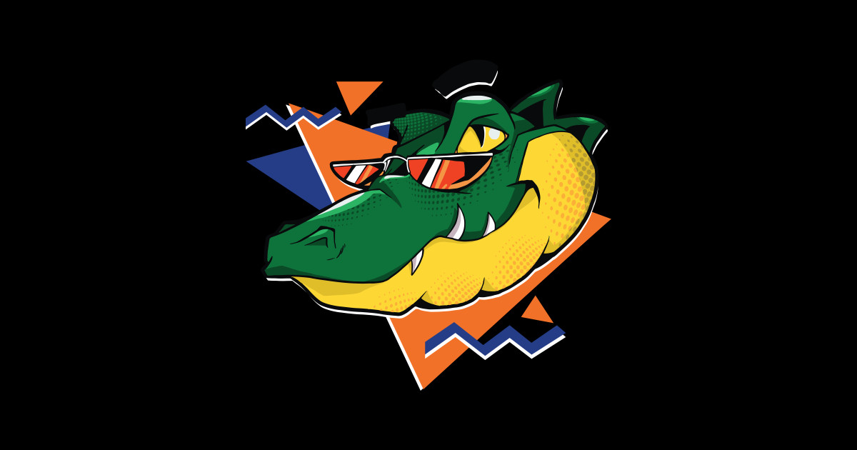 Retro 90s Alligator Head Cartoon // Old School Gator - Gators - Posters ...