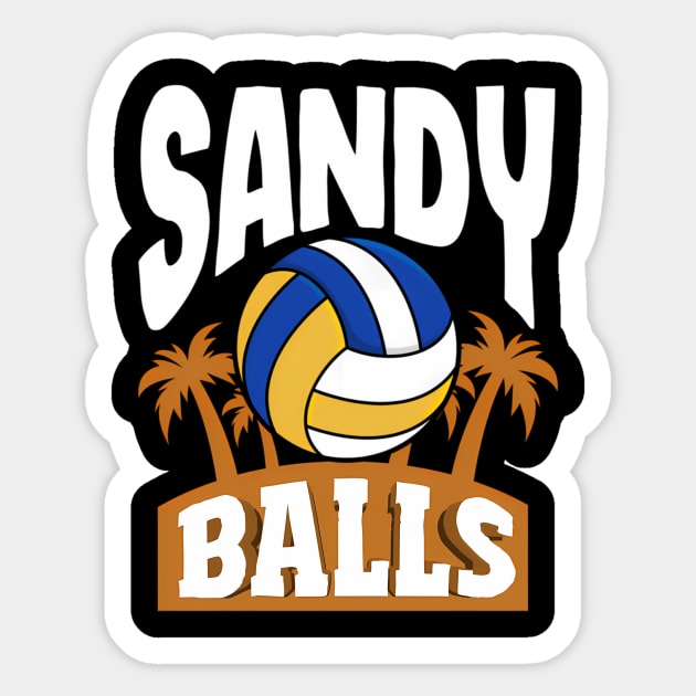 Sandy Balls For A Beach Volleyball Player - Sandy Balls - Sticker ...