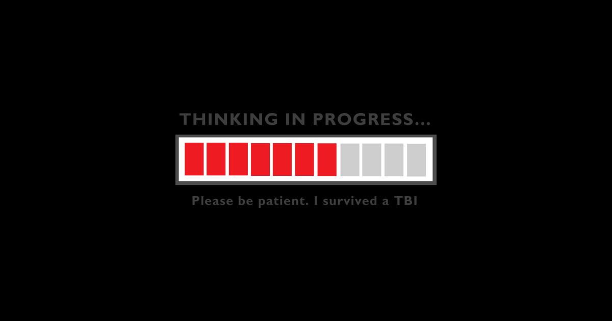 Thinking in Progress Brain Injury Shirt - Brain Injury Gifts - Sticker ...