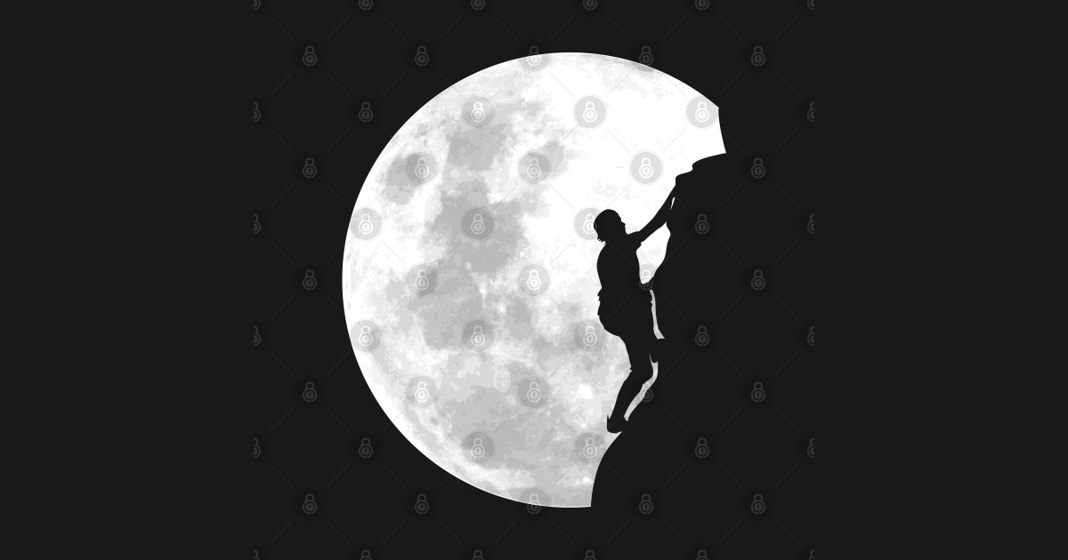 Climb the moon - Climbing - T-Shirt | TeePublic