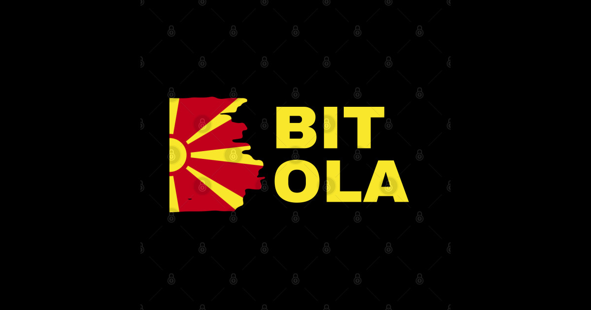 Bitola City in North Macedonia Flag Design - North Macedonia - Sticker ...