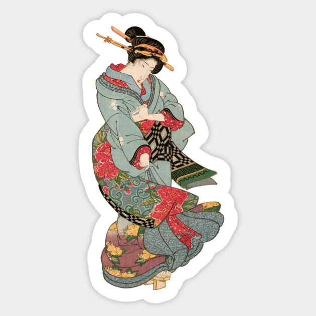 Beautiful Japanese women wearing kimono - Japan - Sticker | TeePublic