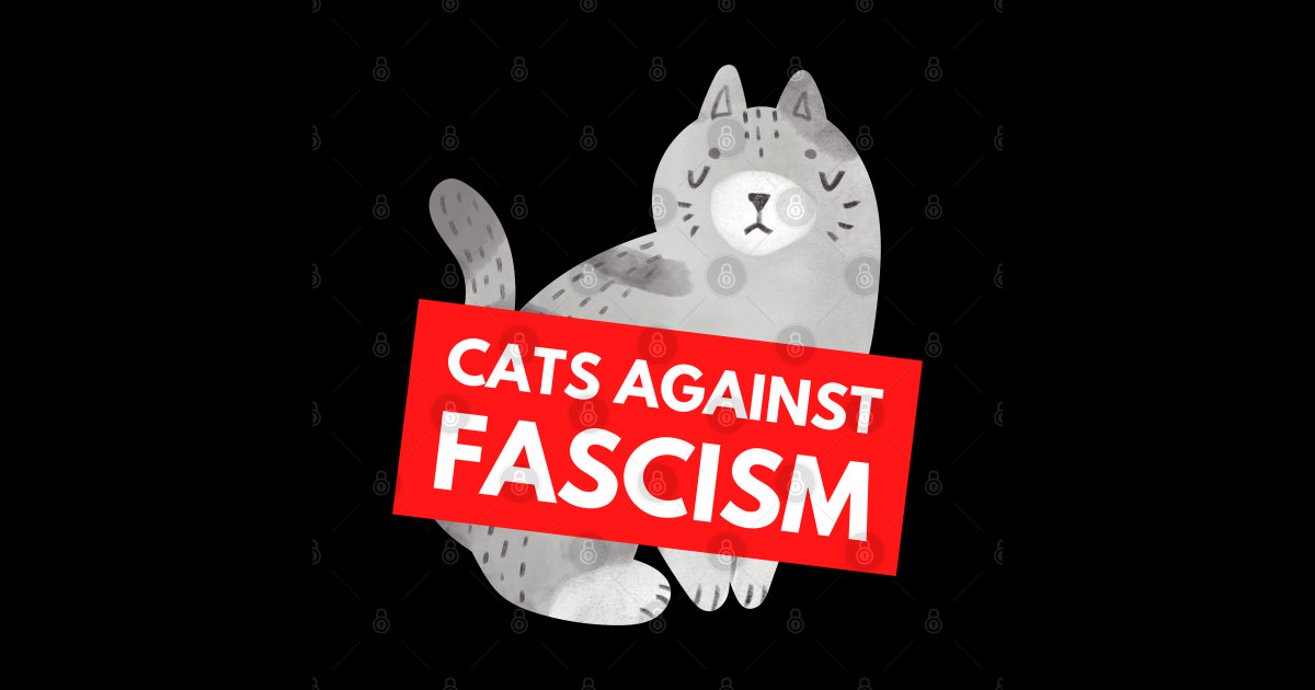 Cats Against Fascism (Charcoal) - Cats Against Fascism - Sticker ...